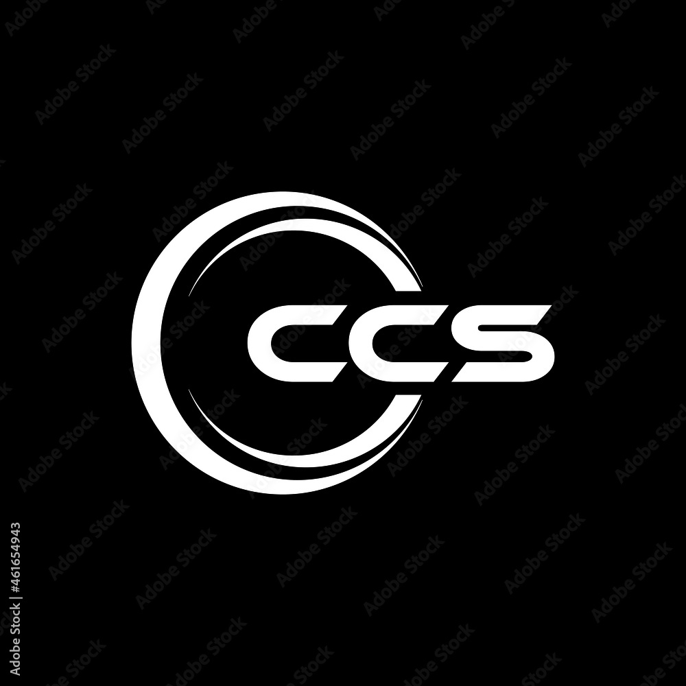CCS letter logo design with black background in illustrator, vector ...