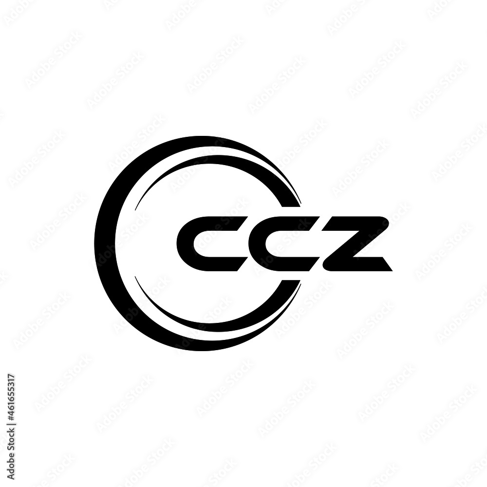 Vecteur Stock CCZ letter logo design with white background in ...