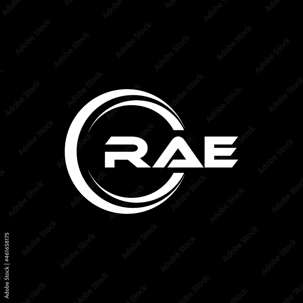 RAE letter logo design with black background in illustrator, vector ...