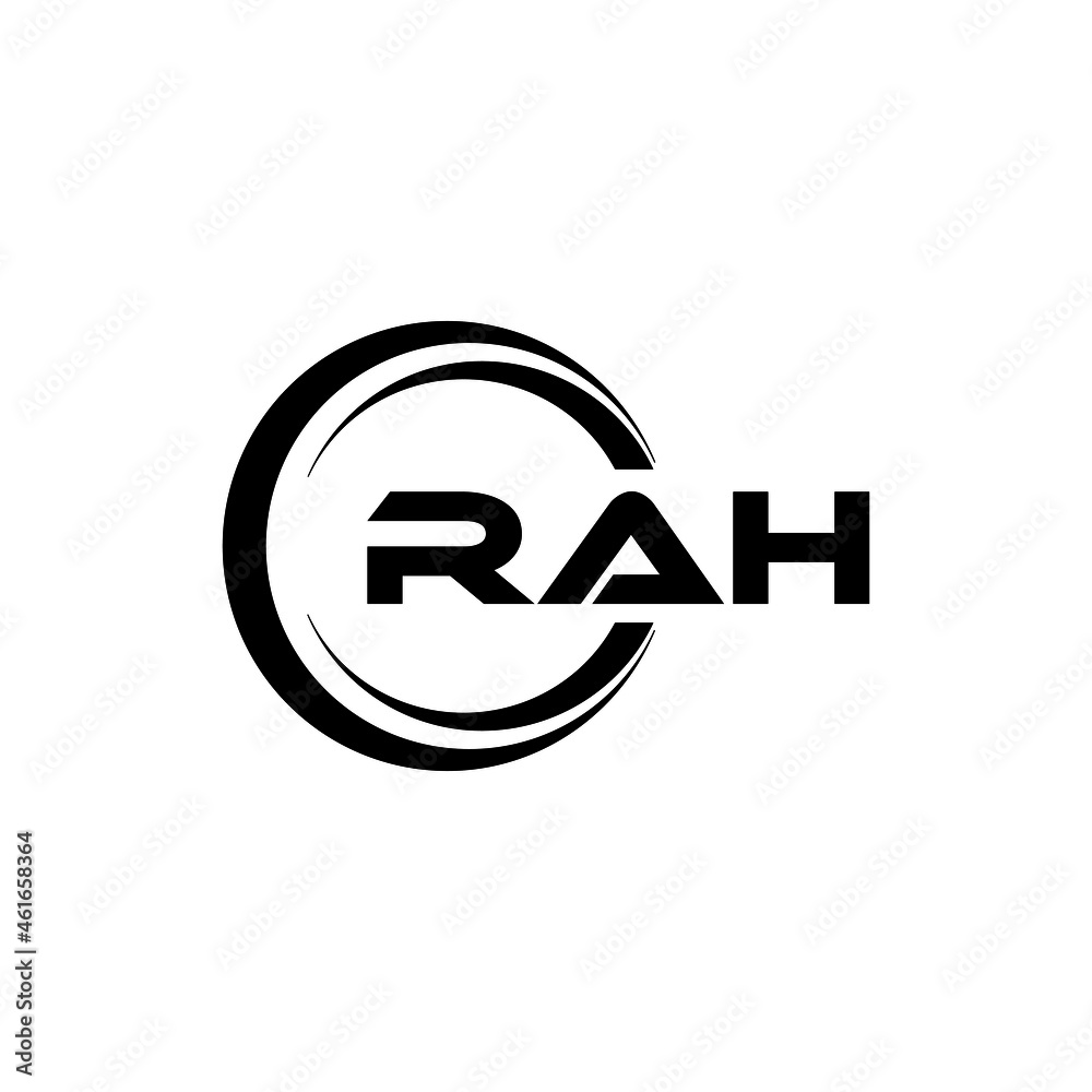 RAH letter logo design with white background in illustrator, vector ...