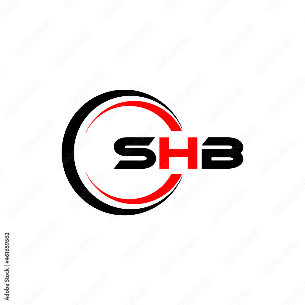 SHB letter logo design with white background in illustrator, vector ...
