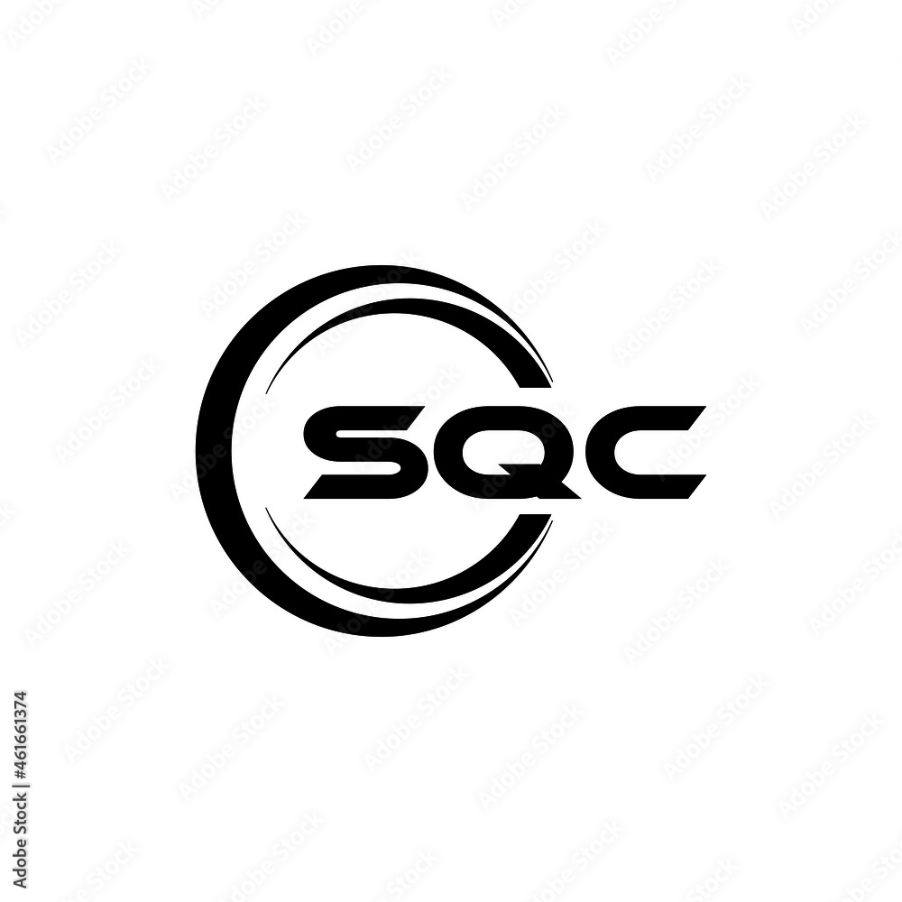 SQC letter logo design with white background in illustrator, vector ...