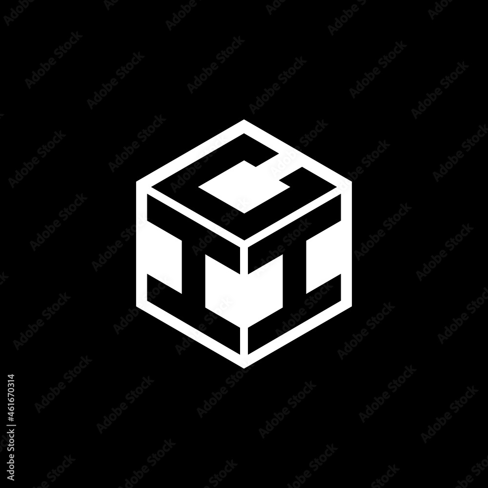 IIC letter logo design with black background in illustrator, vector ...