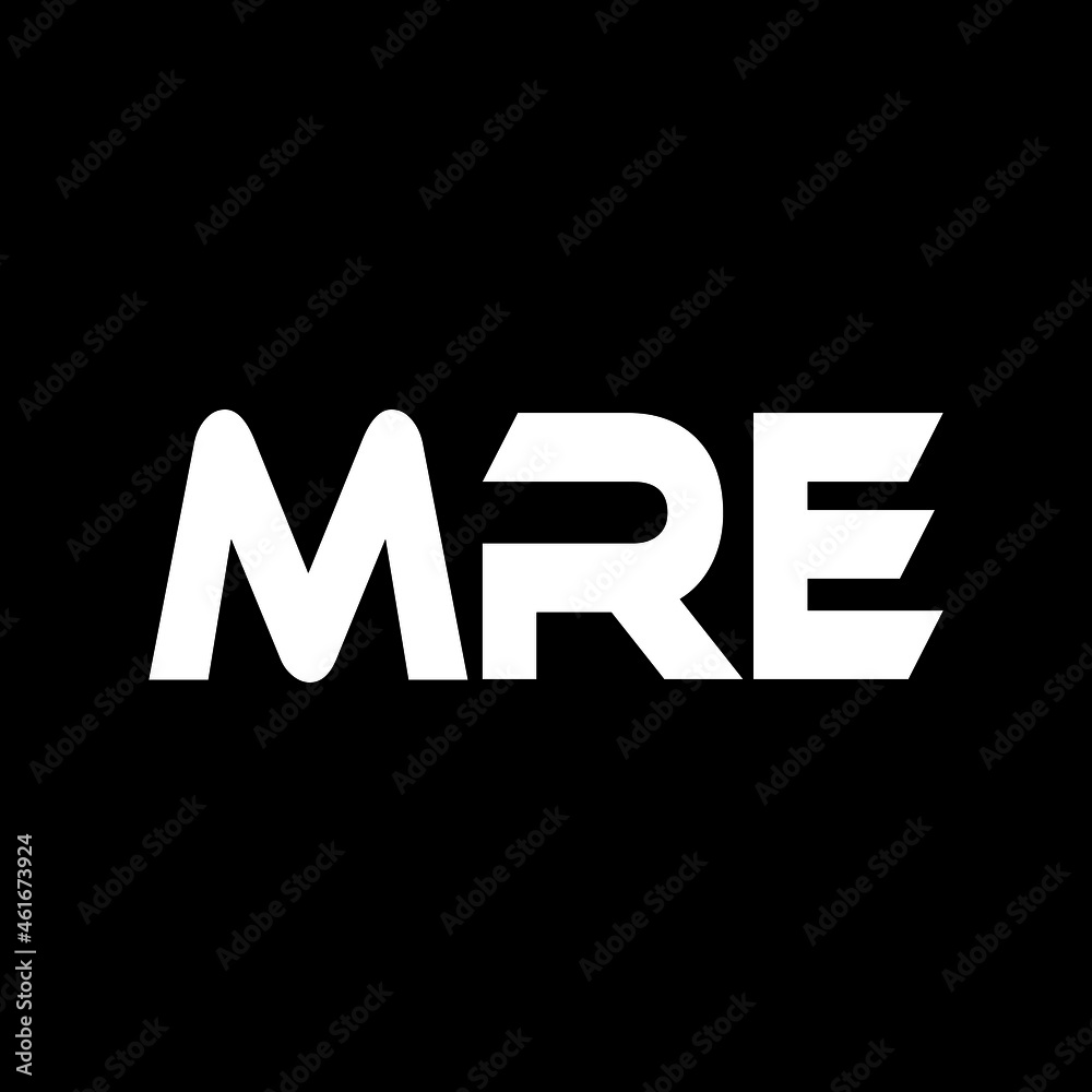MRE letter logo design with black background in illustrator, vector ...