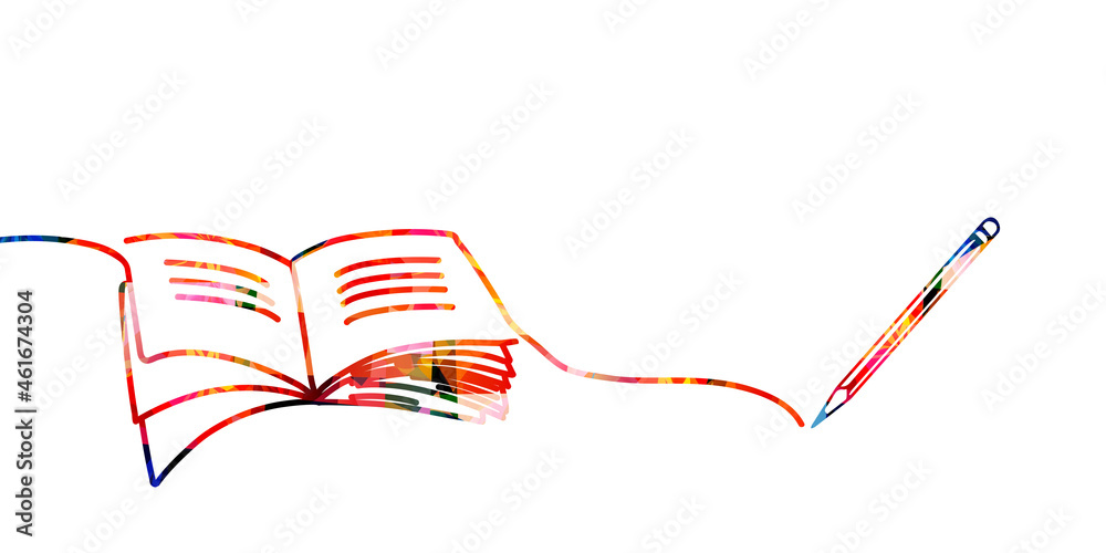 Reading, writing, knowledge, education concept. Colorful inspirational ...