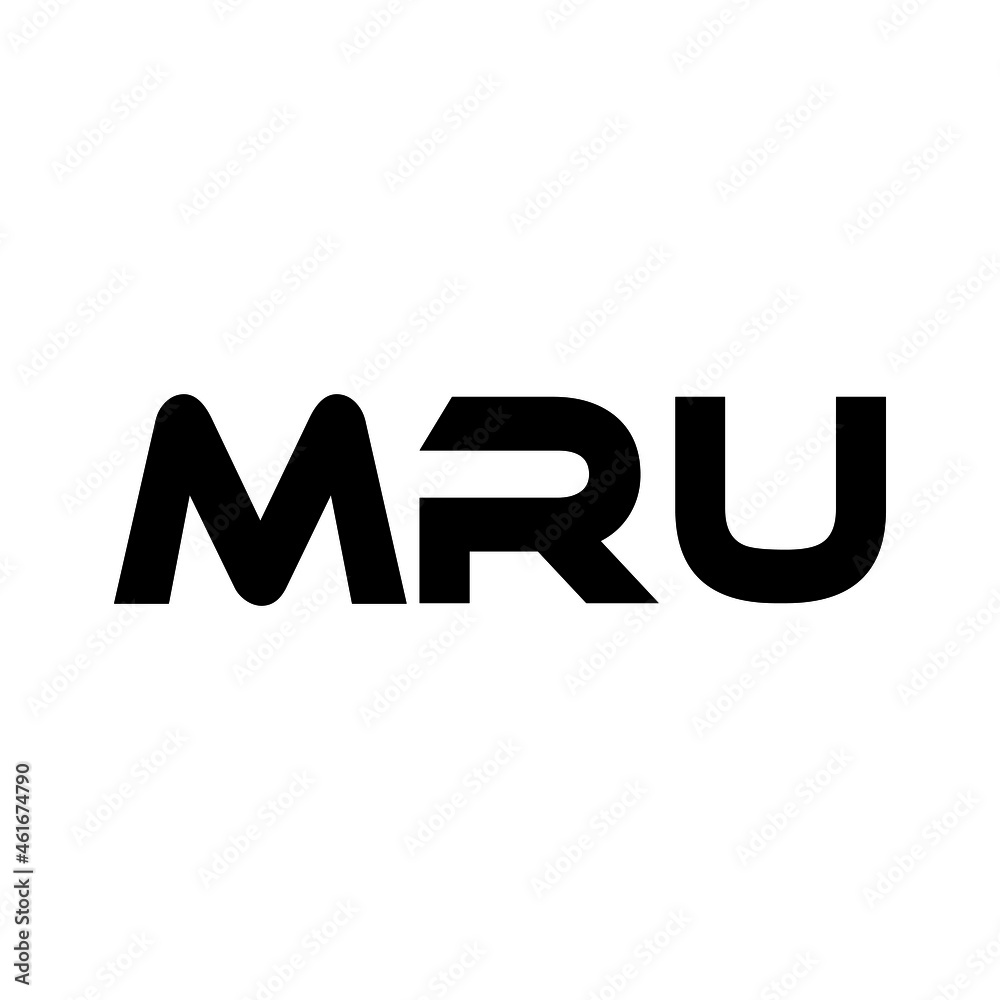 MRU letter logo design with white background in illustrator, vector ...