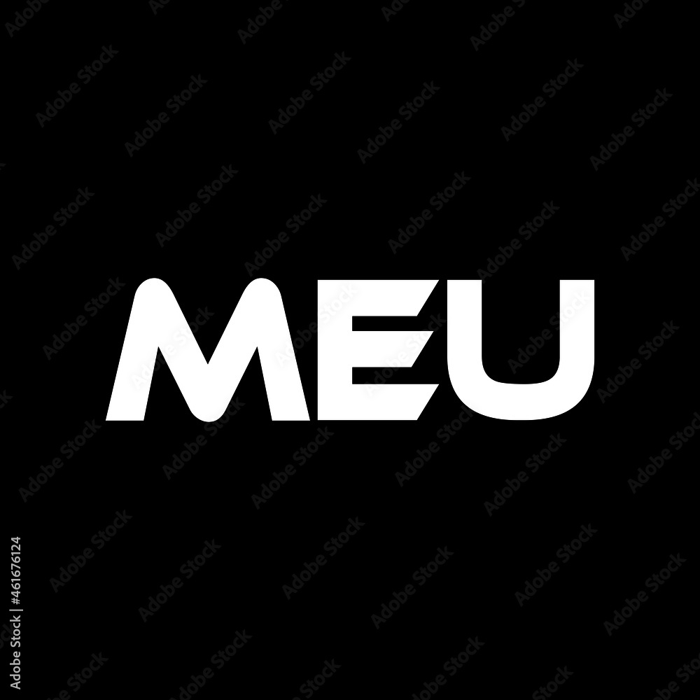 MEU letter logo design with black background in illustrator, vector ...
