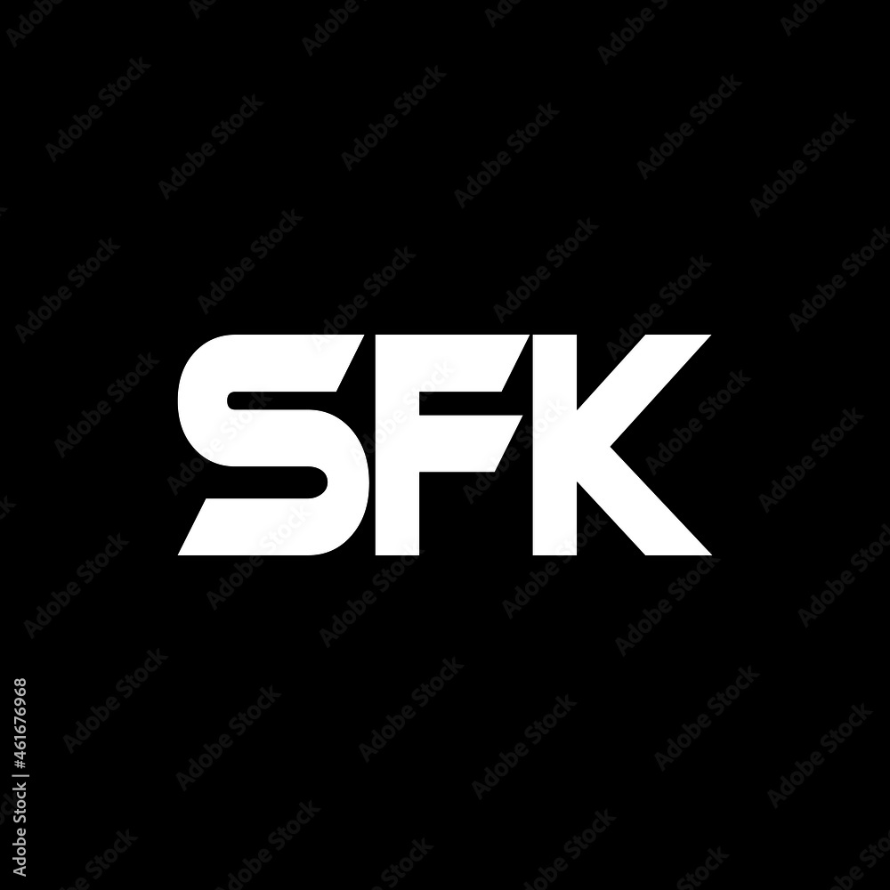 SFK letter logo design with black background in illustrator, vector ...