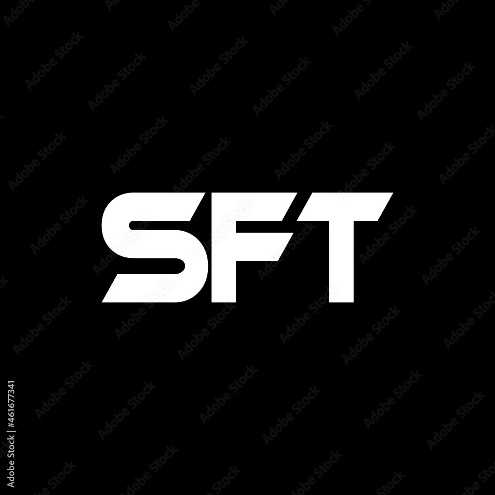 SFT letter logo design with black background in illustrator, vector ...