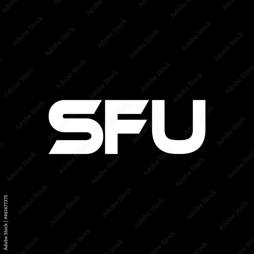 SFU letter logo design with black background in illustrator, vector ...