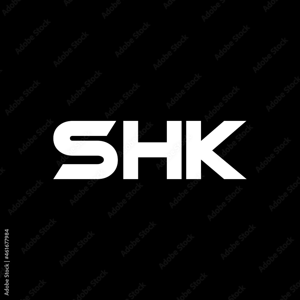 SHK letter logo design with black background in illustrator, vector ...