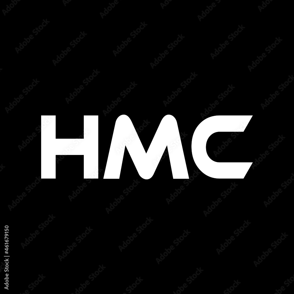 HMC letter logo design with black background in illustrator, vector ...