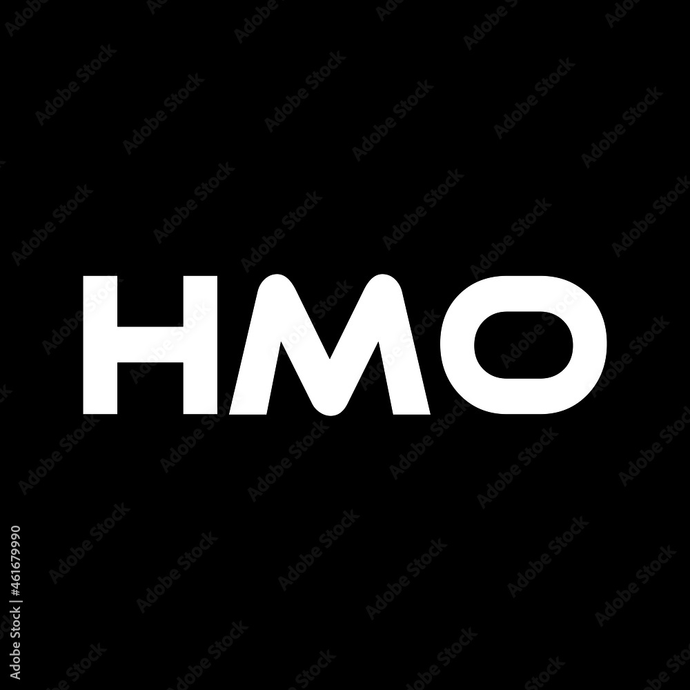 HMO letter logo design with black background in illustrator, vector ...