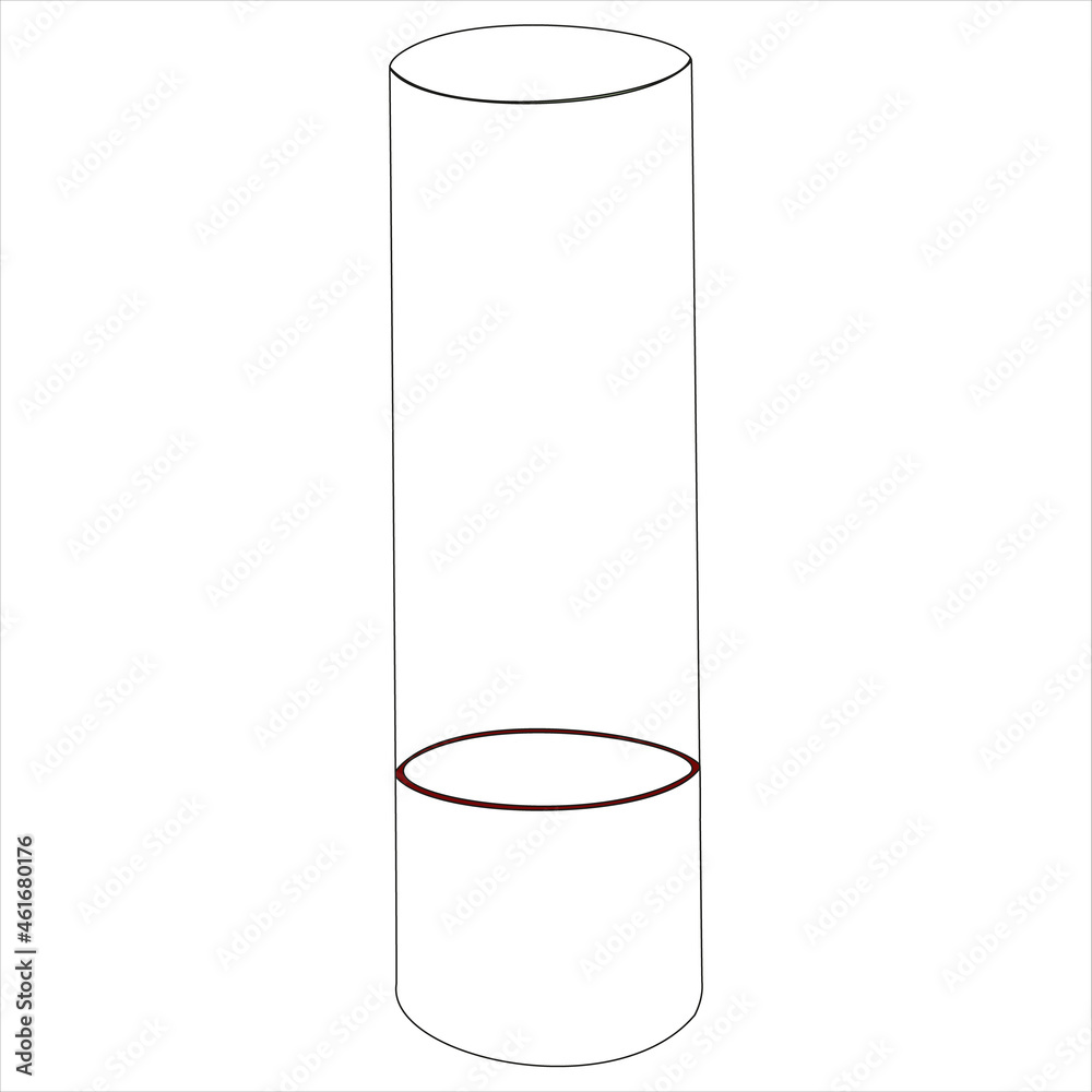 An outline vector illustration of a glass tube isolated on transparent ...
