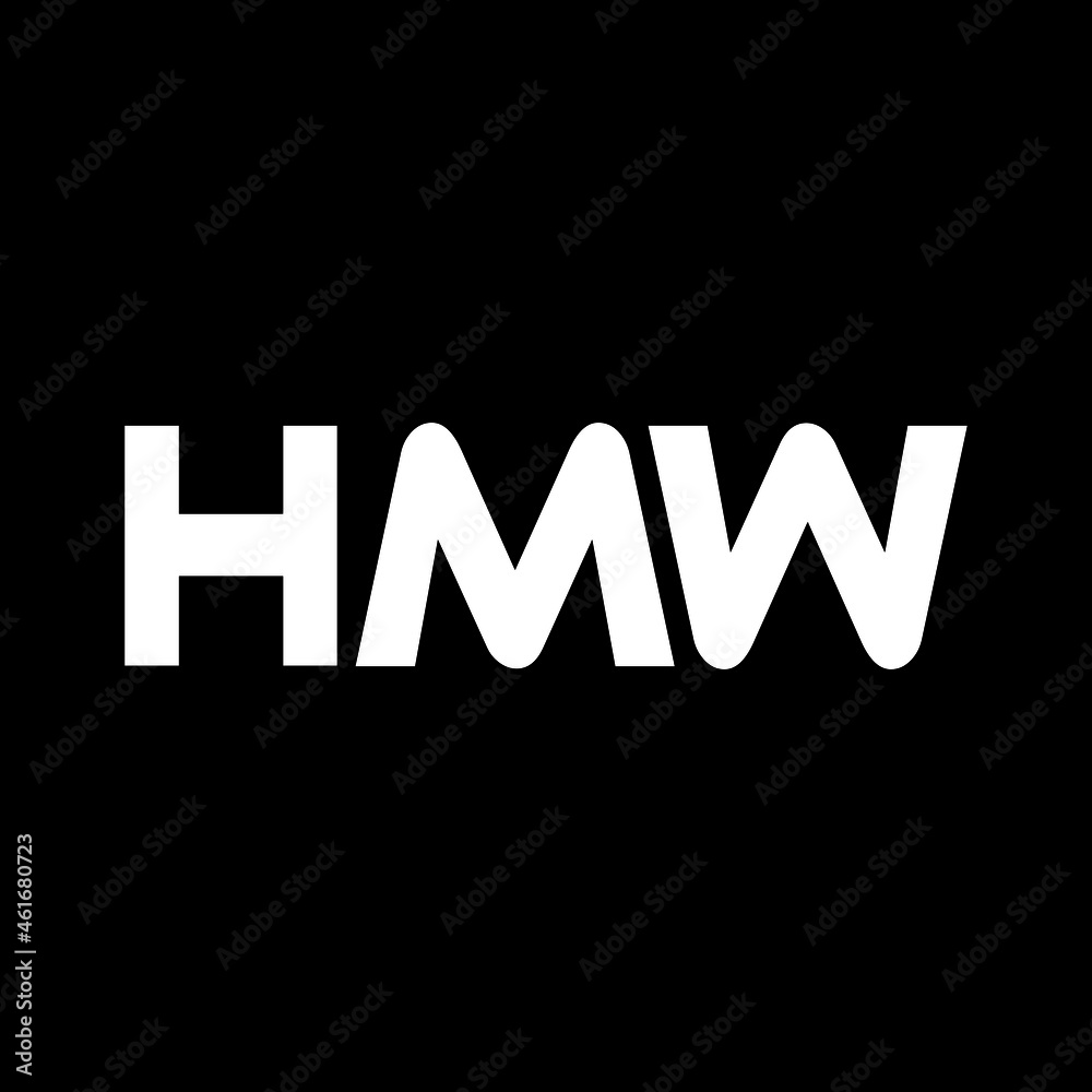 HMW letter logo design with black background in illustrator, vector ...