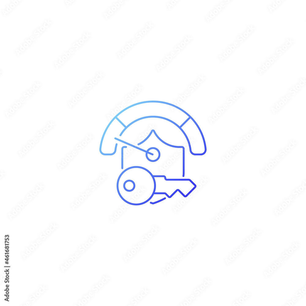 Weak password gradient linear vector icon. Poor internet safety. Online ...