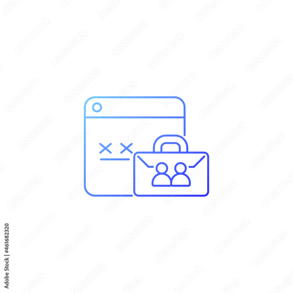 Corporate Password Gradient Linear Vector Icon Internet Safety For Enterprise Password