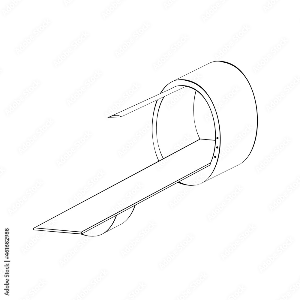 An outline jpeg illustration of an MRI scanner isolated on transparent ...