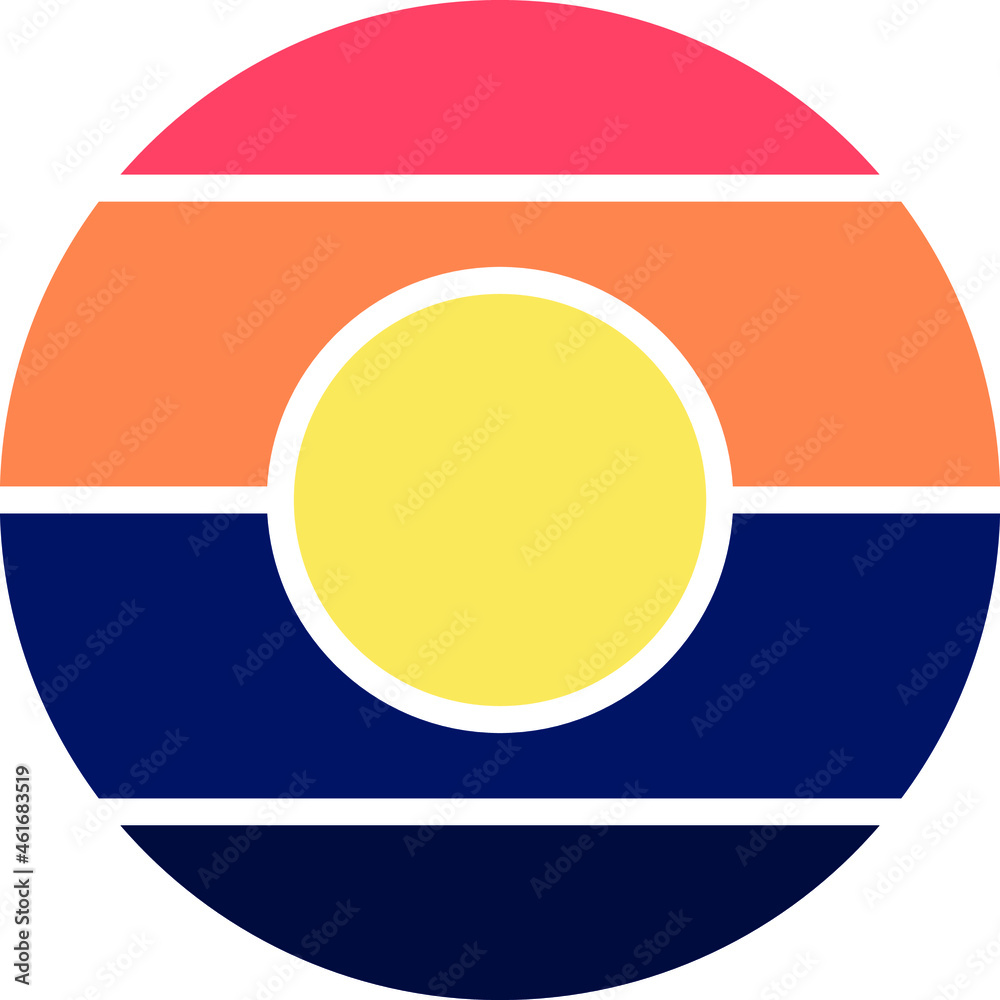 sunrise sun circle sunset background clipart vector Stock Vector ...