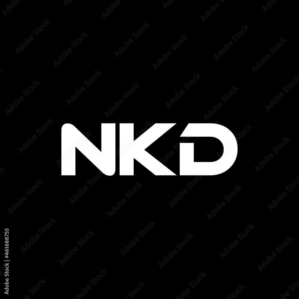 NKD letter logo design with black background in illustrator, vector ...