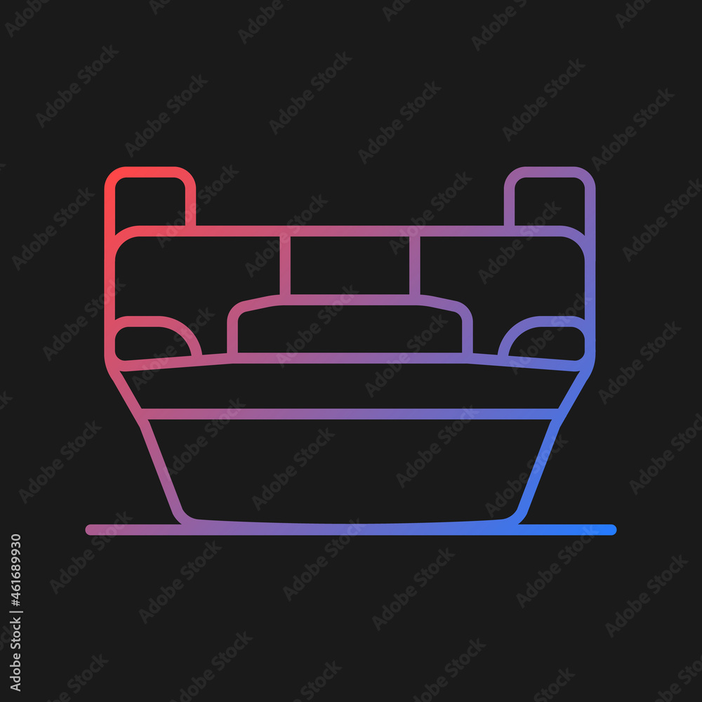 Rollover crash gradient vector icon for dark theme. Car flipping over ...