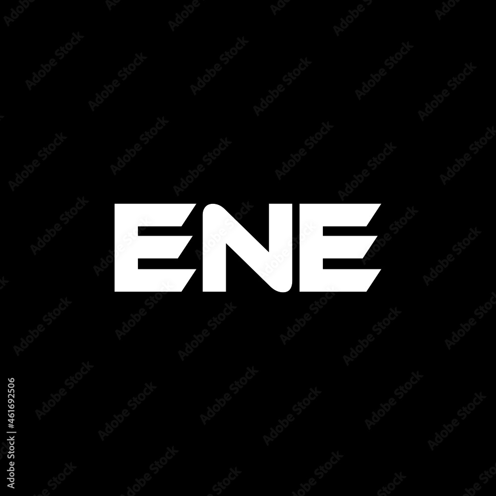 ENE letter logo design with black background in illustrator, vector ...