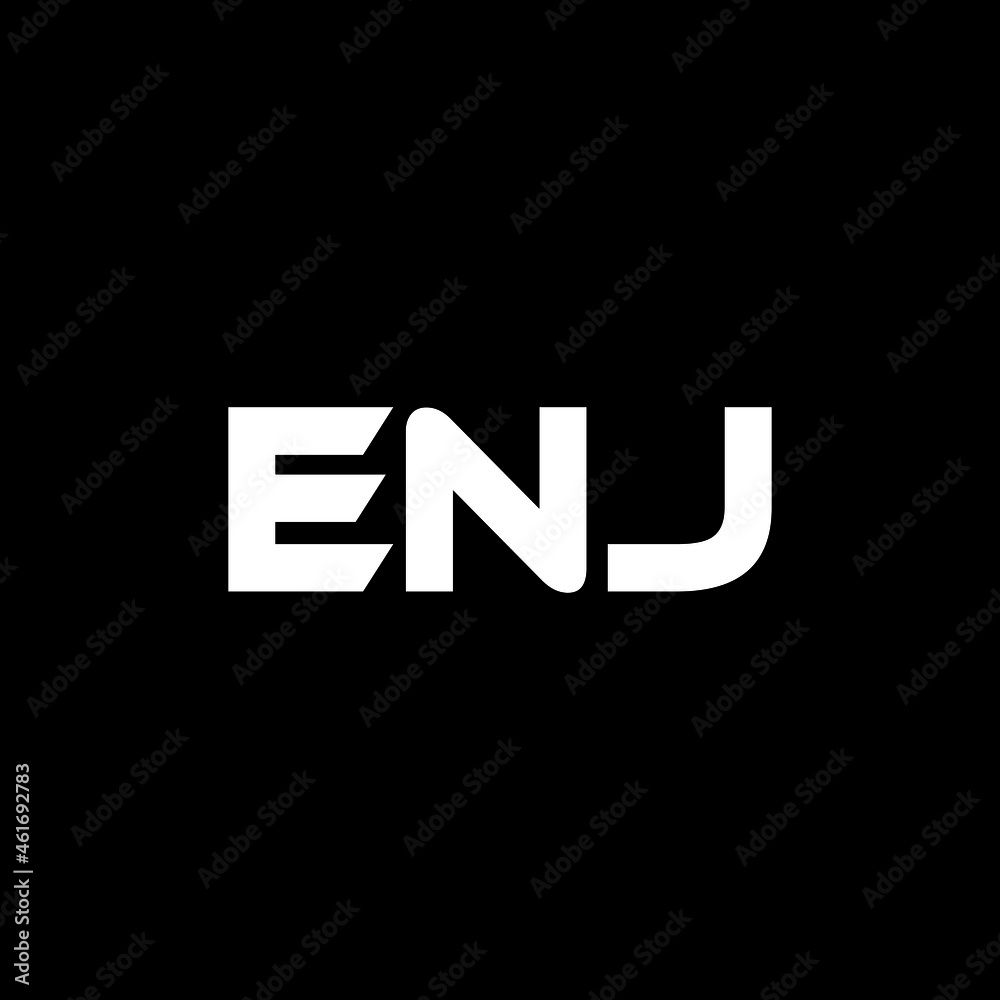 ENJ letter logo design with black background in illustrator, vector ...