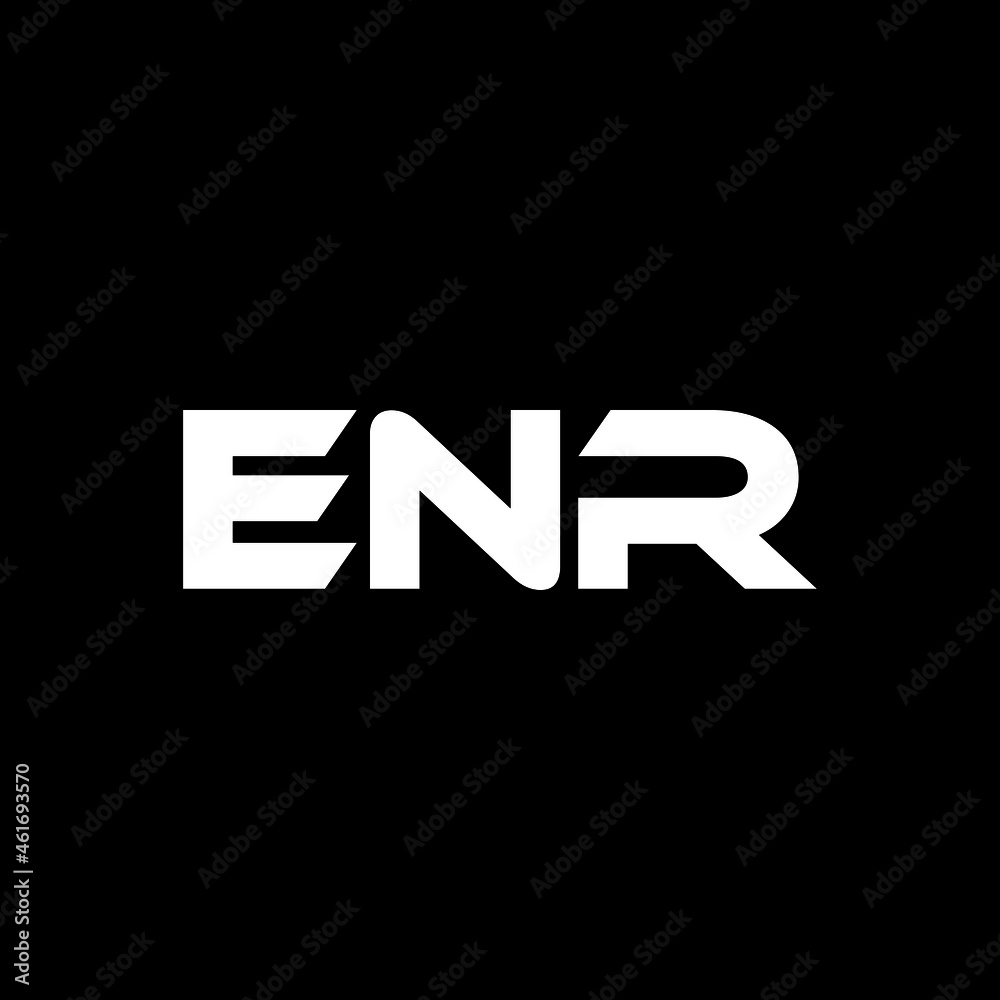 ENR letter logo design with black background in illustrator, vector ...