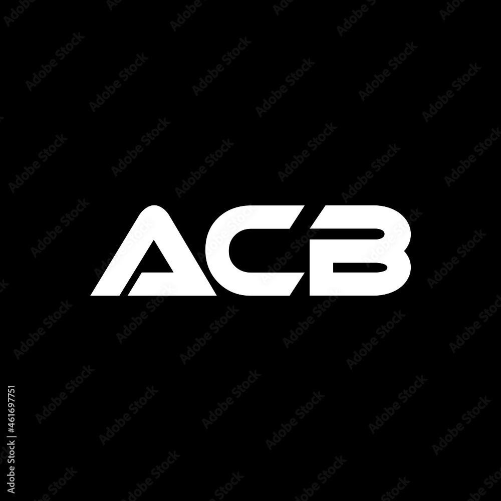 ACB letter logo design with black background in illustrator, vector ...