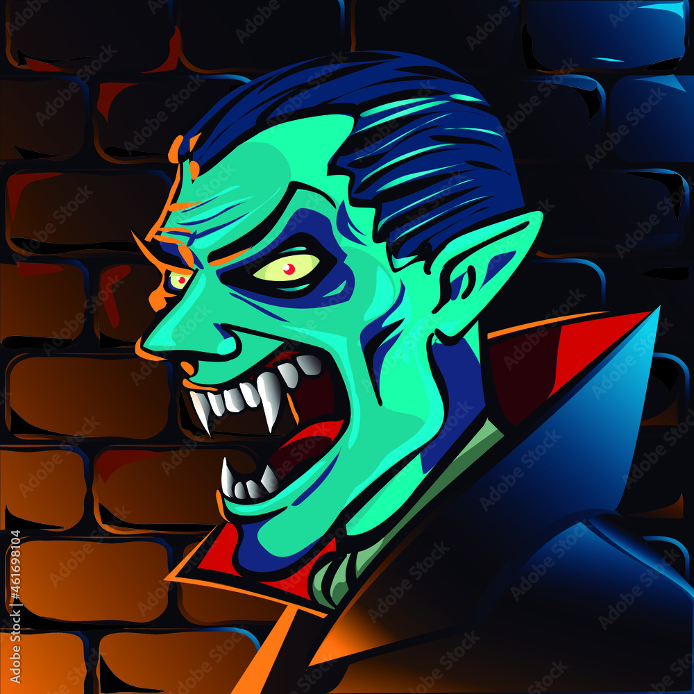 Dracula - vector art pint - halloween clip art Stock Vector | Adobe Stock