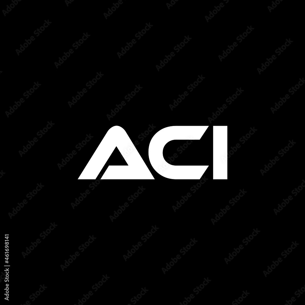 ACI letter logo design with black background in illustrator, vector ...