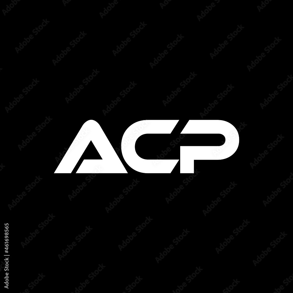 ACP letter logo design with black background in illustrator, vector ...