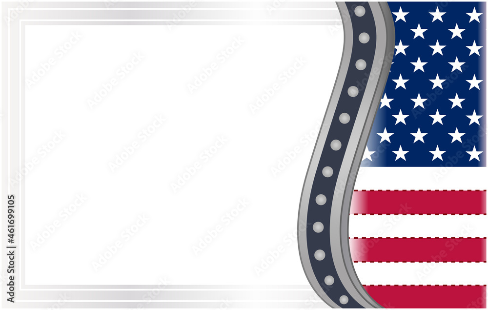 American flag symbols wave frame border background banner design ...