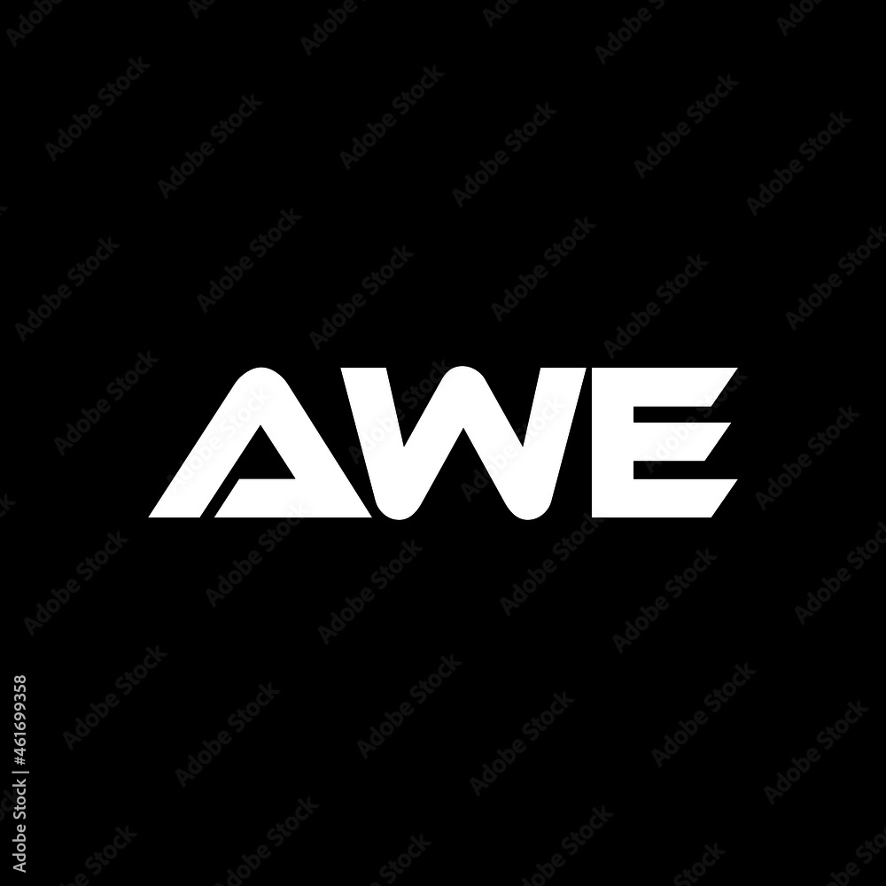 AWE letter logo design with black background in illustrator, vector ...