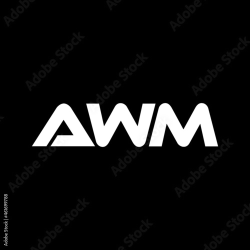 Awm Letter Logo Design With Black Background In Illustrator Vector Logo Modern Alphabet Font