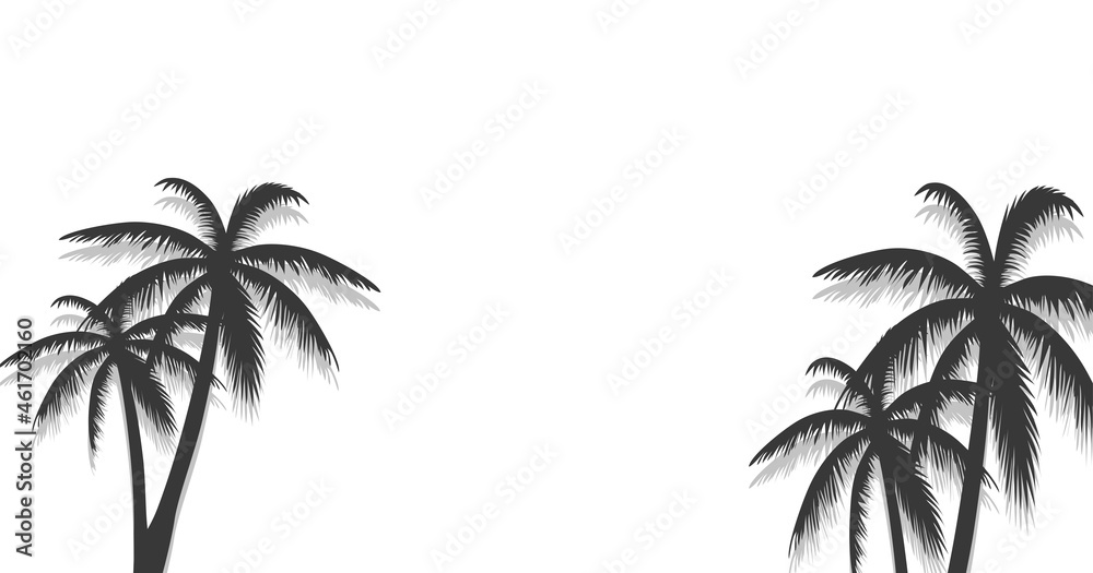 Palm tree poster isolated on white background. Modern palm trees summer ...