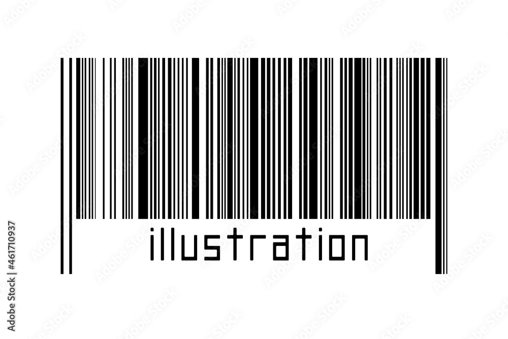 Digitalization concept. Barcode of black horizontal lines with ...