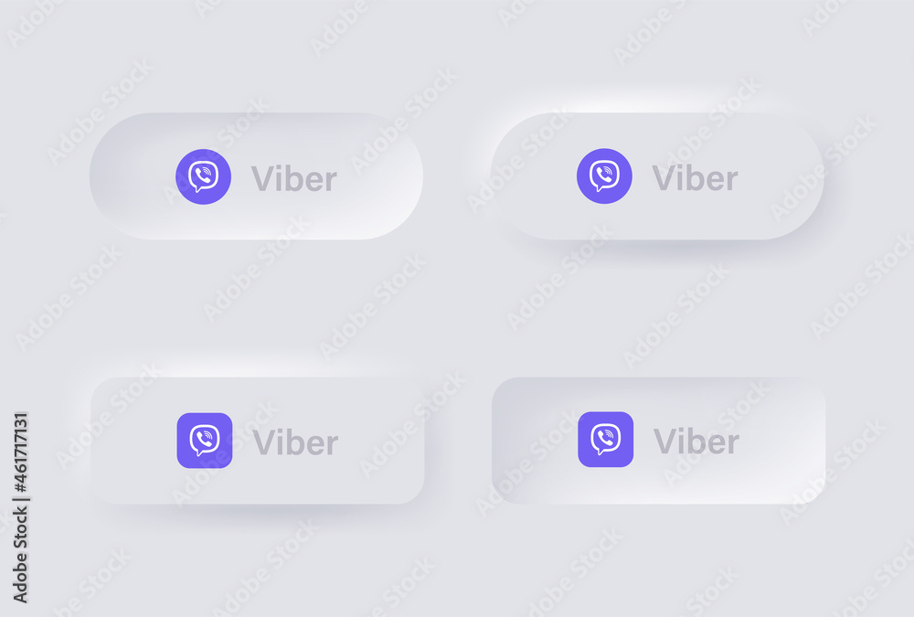 Viber logo - viber icon in white neumorphism buttons for social media ...