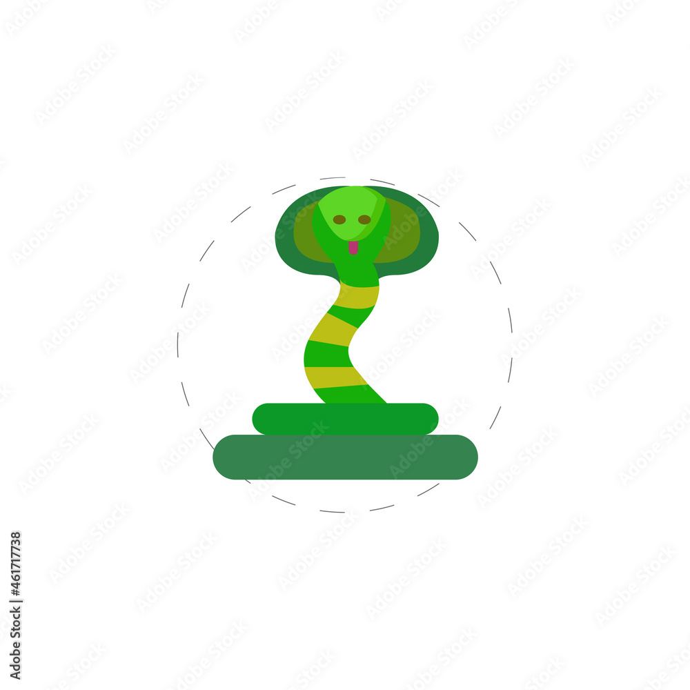 cobra snake flat icon. cobra snake clipart on white background. Stock ...
