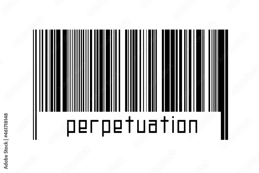 Digitalization concept. Barcode of black horizontal lines with ...