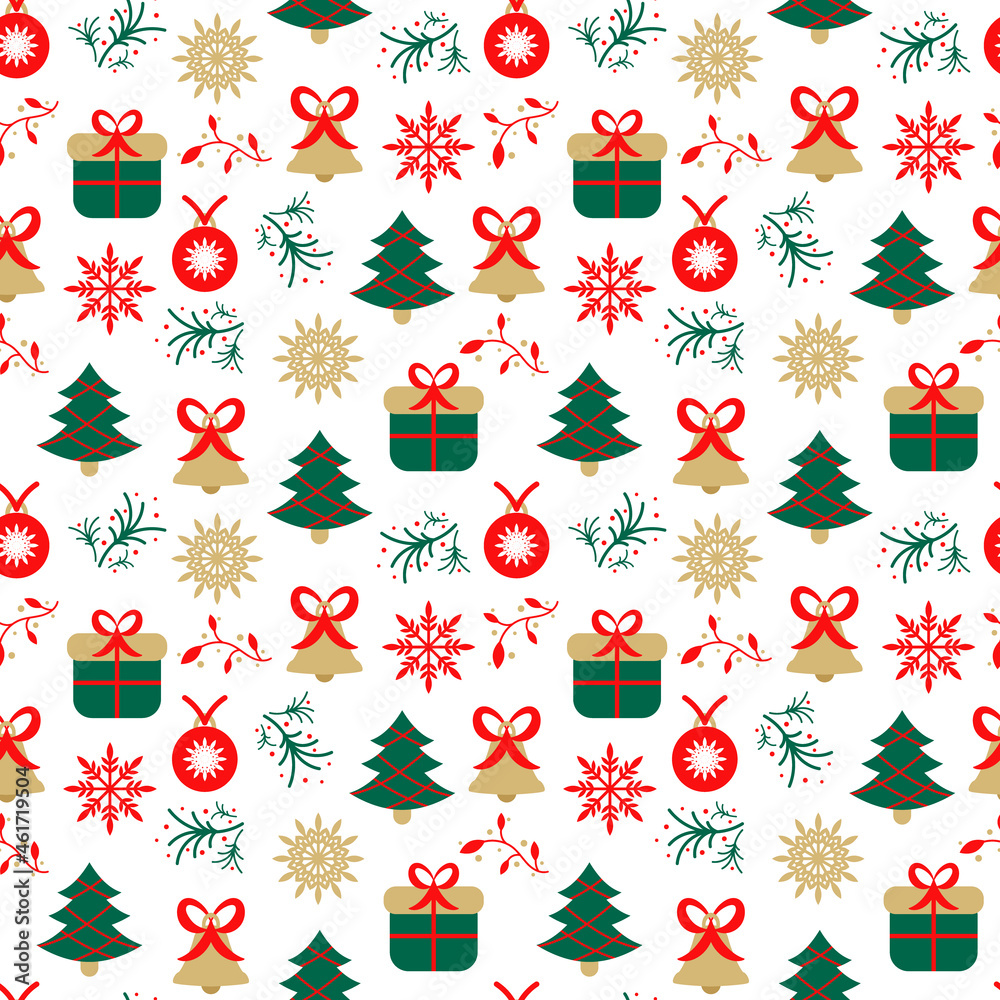 Seamless Christmas texture for design. Endless holiday pattern with ...