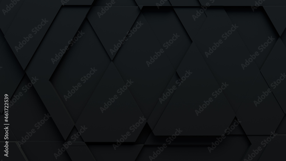 Black, Tech Background with a Geometric 3D Structure. Dark, Minimal ...