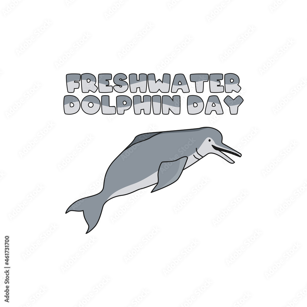 vector graphic of freshwater dolphin day good for freshwater dolphin ...