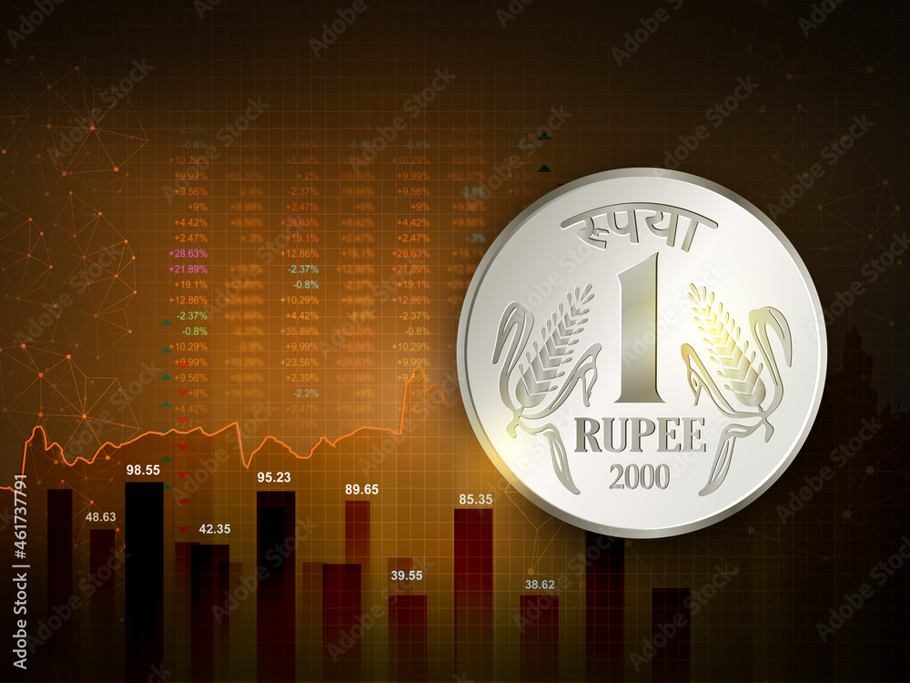 Photo & Art Print Indian rupee growth concept illustration, Indian ...