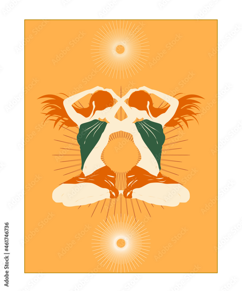 Vector illustration of beautiful female figures. Design for pattern ...