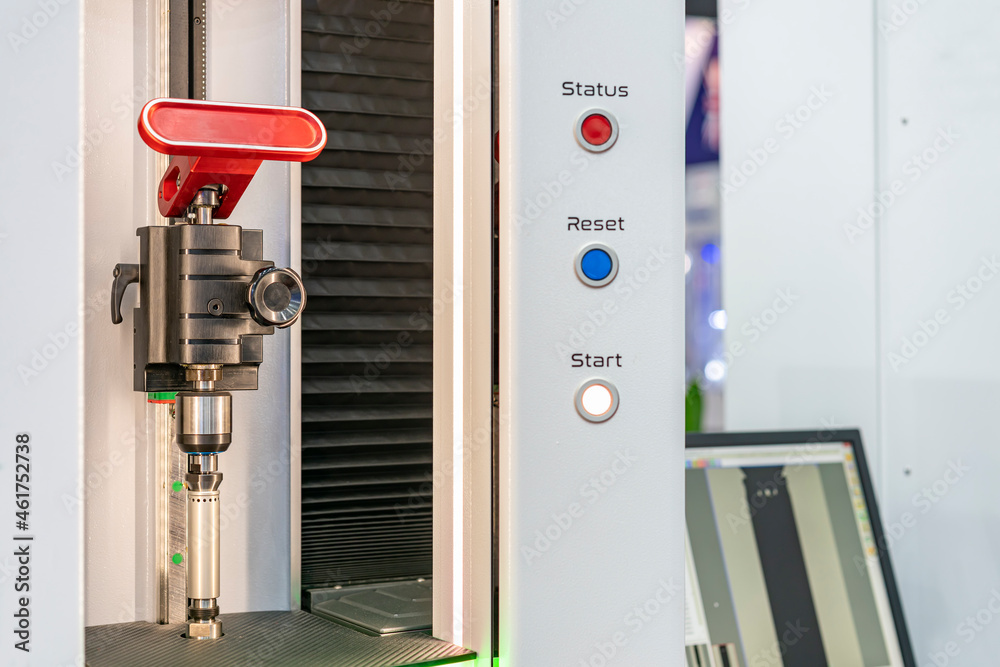 Cylindrical metal workpiece during setup on high technology and ...