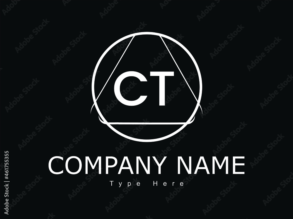 CT ct letter design logo logotype icon concept with font and classic ...
