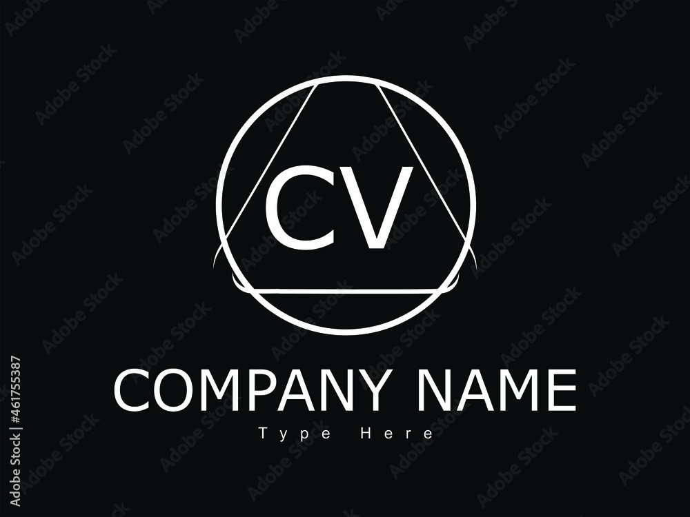 CV cv letter design logo logotype icon concept with font and classic ...