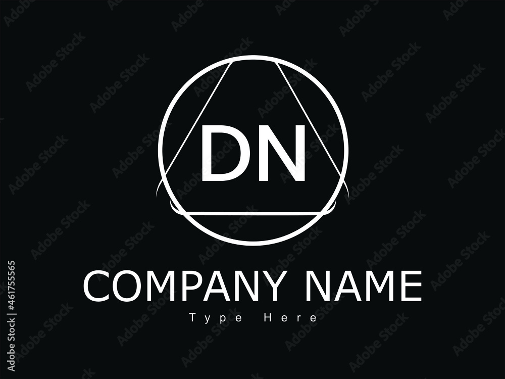DN dn letter design logo logotype icon concept with font and classic ...