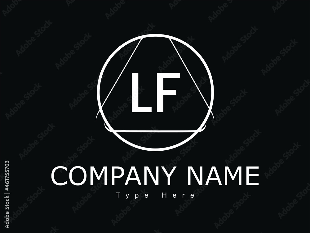 LF lf letter design logo logotype icon concept with font and classic ...